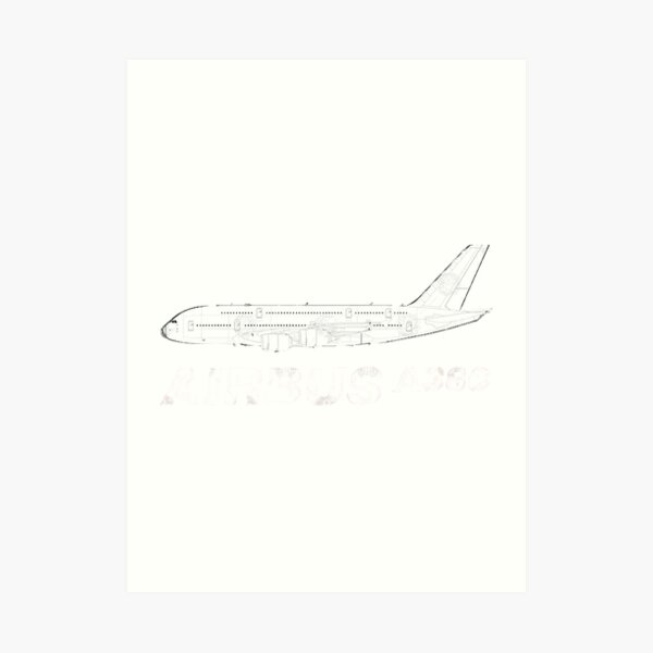 "Airbus A380 Line Drawing " Art Print for Sale by hoangphat80 | Redbubble