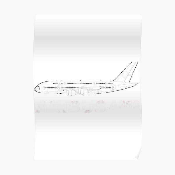 "Airbus A380 Line Drawing " Poster by hoangphat80 | Redbubble