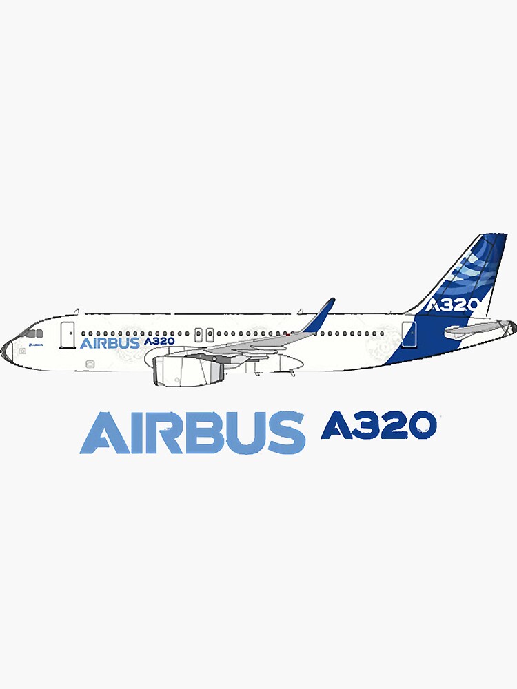 "Airbus A320 Illustration With Sharklet Wingtips " Sticker by ...