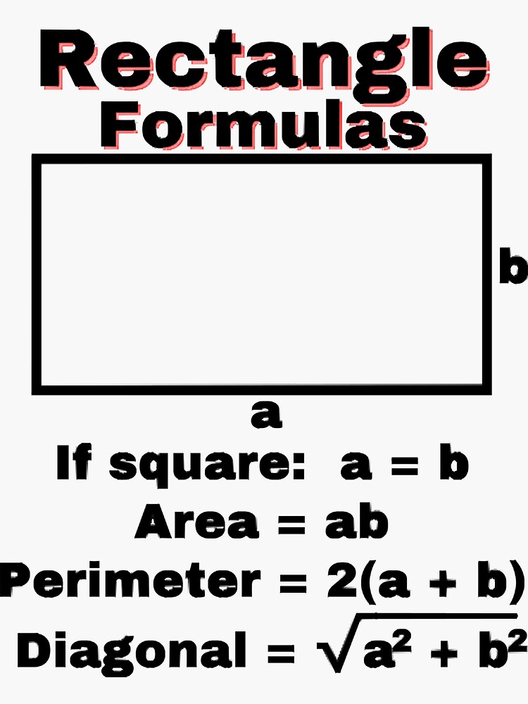 "RECTANGLE FORMULAS " Sticker by anhdao509 | Redbubble