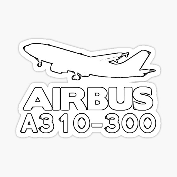 "Airbus A310-300 Silhouette Print (White) " Sticker by nh73195 | Redbubble