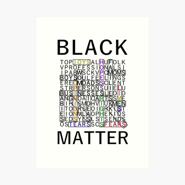 "Black Lives Matter Word Search Puzzle" Art Print by Annie-Sunset ...