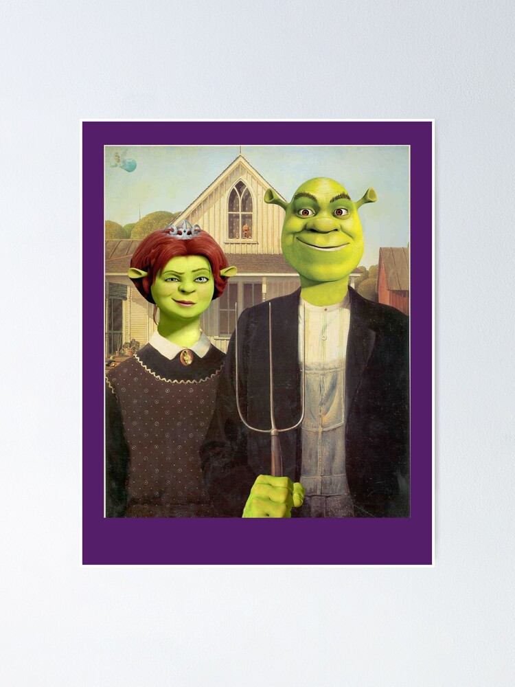 "Trahoa8 Fiona And Shrek Parody American Gothic Funny, Cool, For Men ...