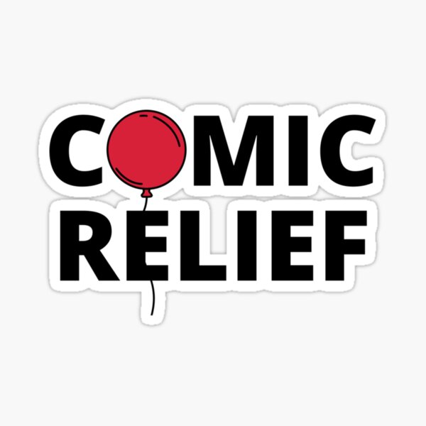 "Comic relief " Sticker by sanditague | Redbubble