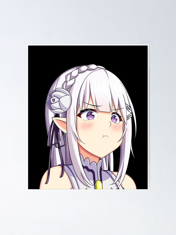 "Emilia Pouting Re Zero" Poster for Sale by Kawaiifu69 | Redbubble