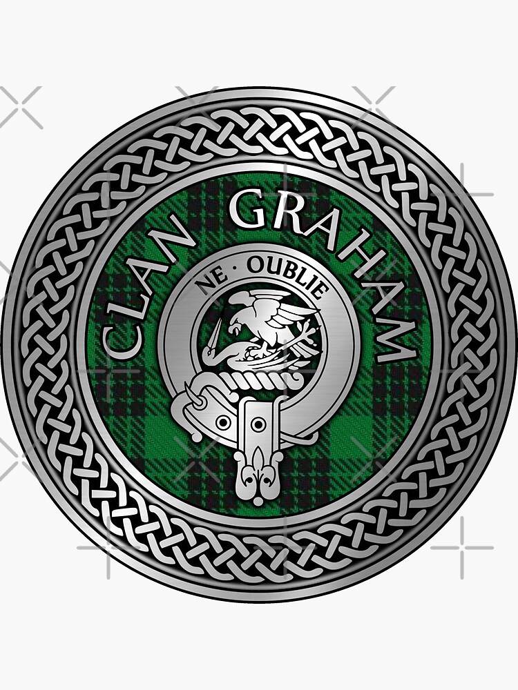 "Clan Graham Crest & Tartan Knot" Sticker by taylors8 | Redbubble