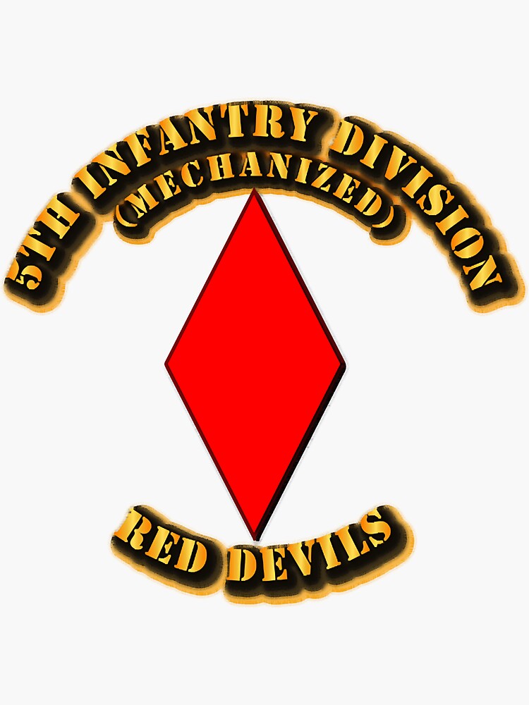 "5th Infantry Division - Red Devils" Sticker by LeeMinHoong | Redbubble