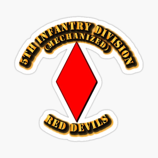 "5th Infantry Division - Red Devils" Sticker by LeeMinHoong | Redbubble