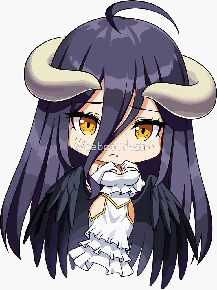 "Albedo Chibi Overlord" Sticker for Sale by WeebooTr4sh | Redbubble