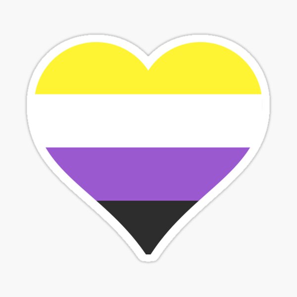 Nonbinary Pride Flag Heart Shape Sticker For Sale By Seren0 Redbubble