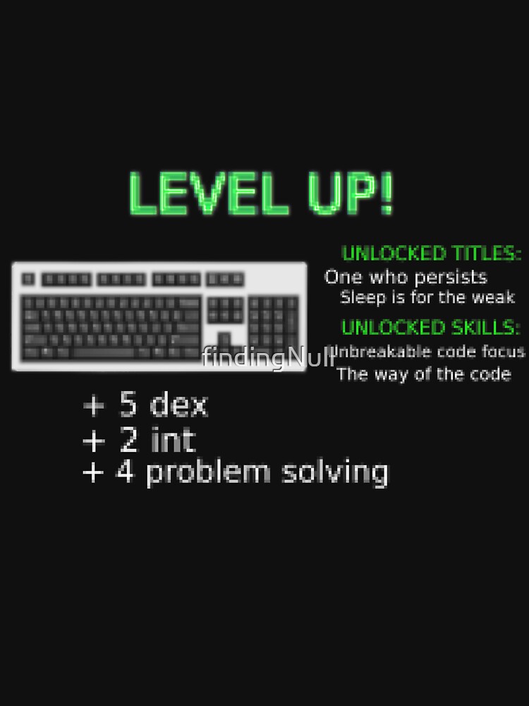"Developer LEVEL UP!" T-shirt for Sale by findingNull | Redbubble | cmd ...