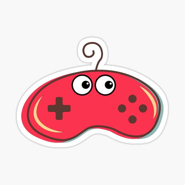 "Cute cartoon game controller red" Sticker by Maskcloth | Redbubble