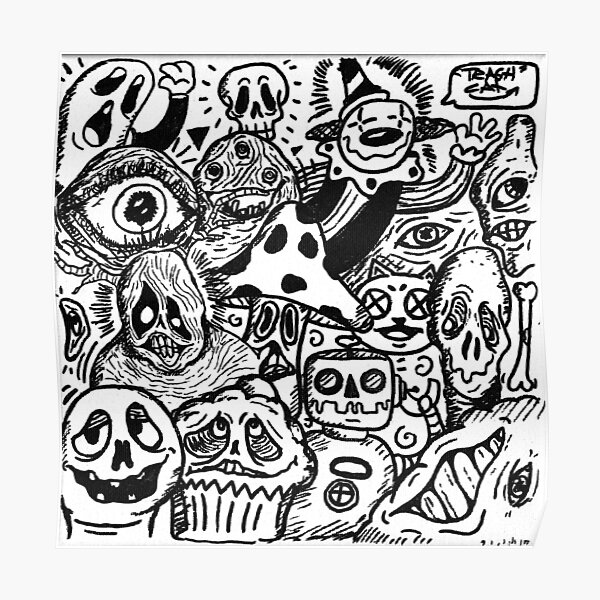 "Cluster of monsters | Sharpie Art | Original Monsters" Poster for Sale ...