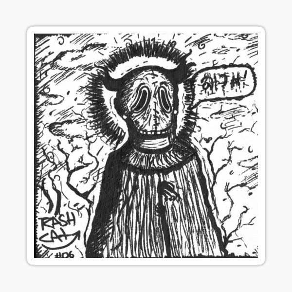 "Horns | Monster Sharpie Art | Goodwill Monsters | Trash Cat" Sticker ...