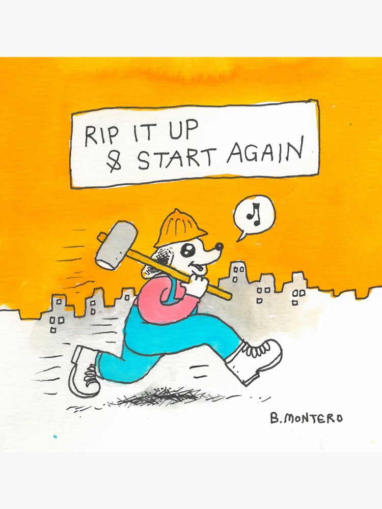 "Rip It Up And Start Again 55" Sticker by artnsparkle96 | Redbubble