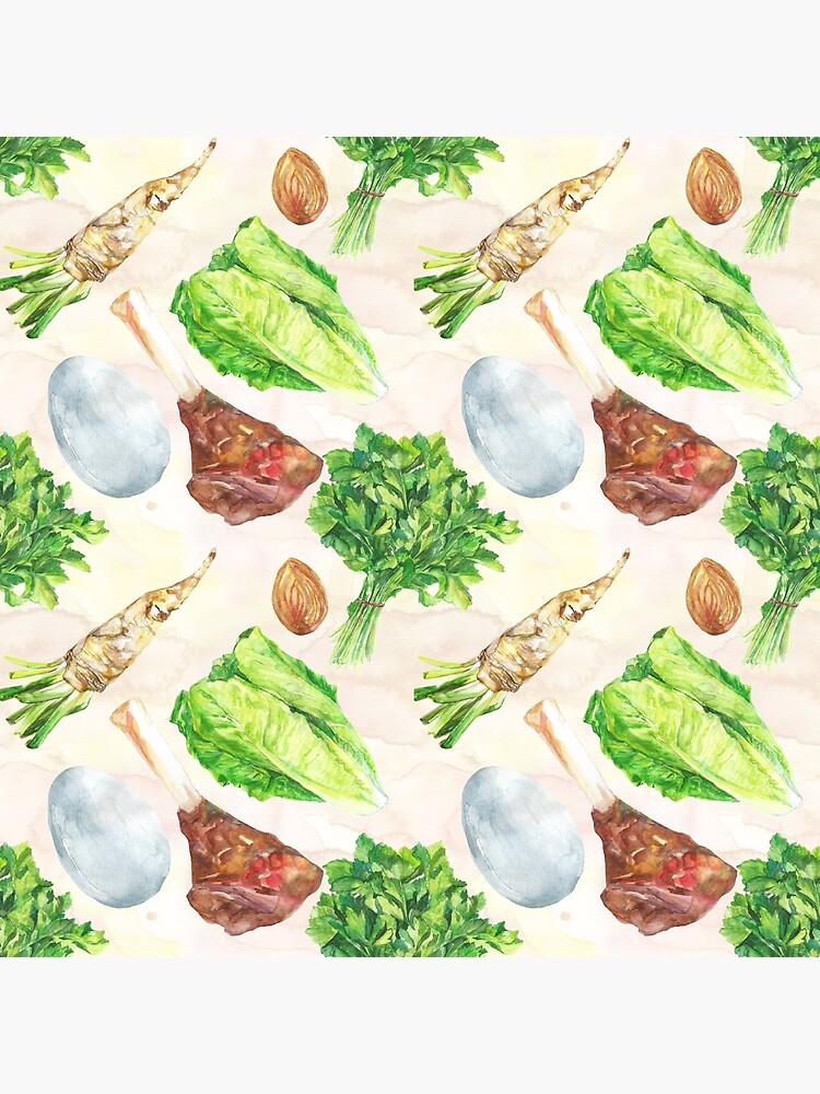 Passover Seder Plate Ingredients Poster For Sale By Thekosherhub Passover Seder Plate Ingredients Poster For Sale By Thekosherhub