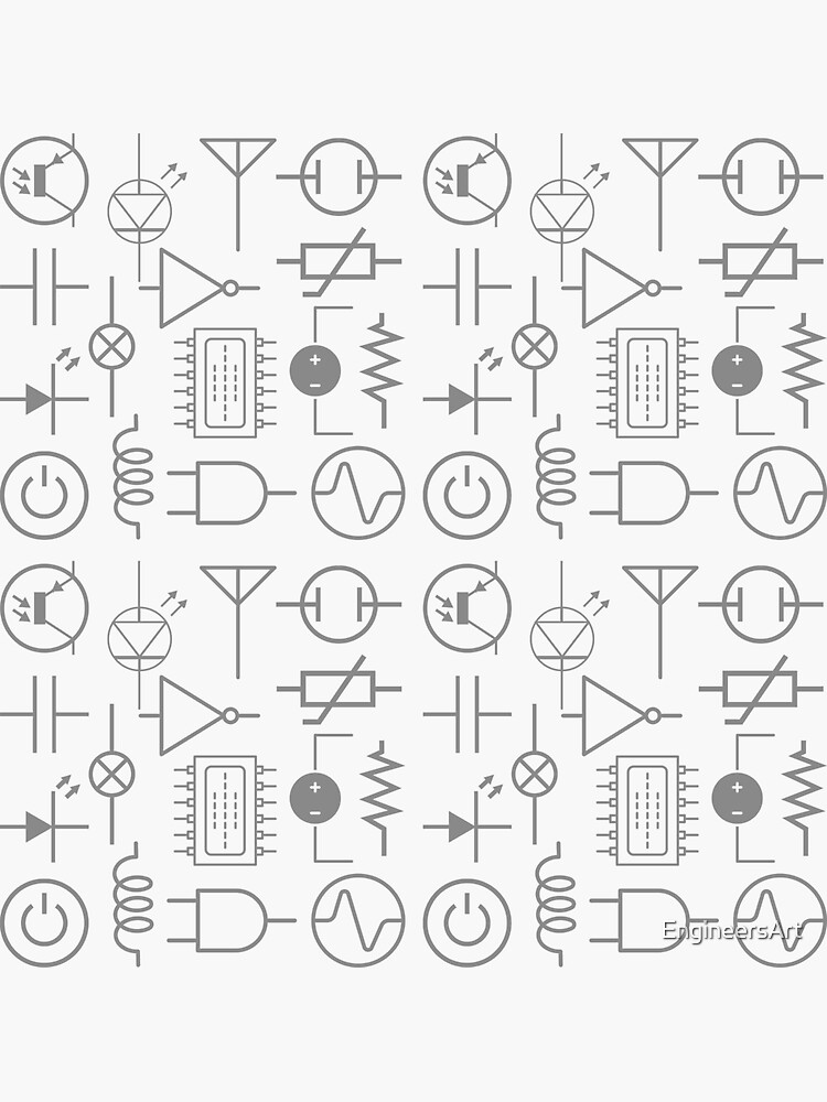 "Electronic components symbols collage" Sticker for Sale by ...