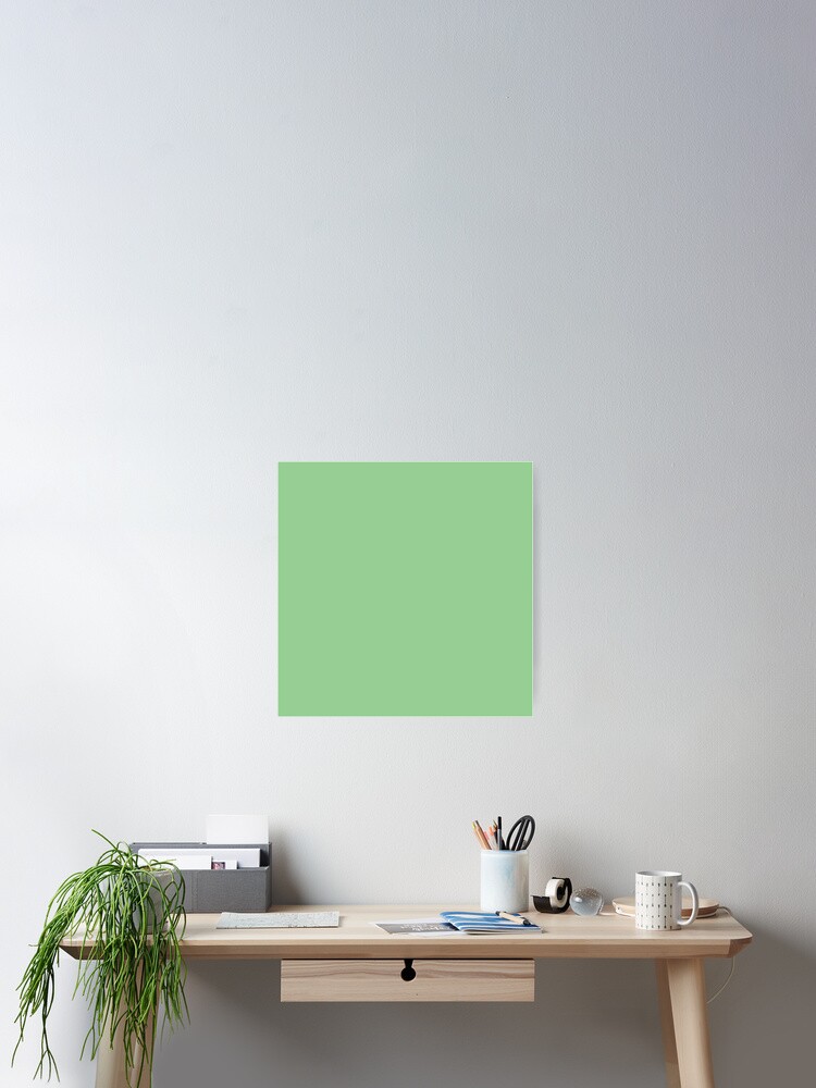 "Pastel Green / Tea Green Solid Color" Poster for Sale by patternplaten ...