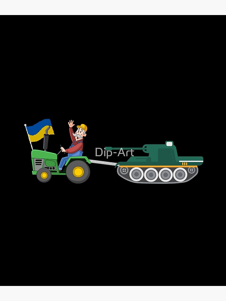 "Ukrainian Farmer Tractor Steals Russian Tank Funny Meme" Canvas Print ...