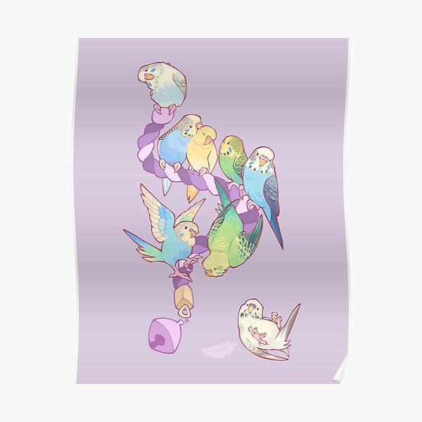 "Budgie bunch grape froyo flavored" Poster by Colordrilos | Redbubble