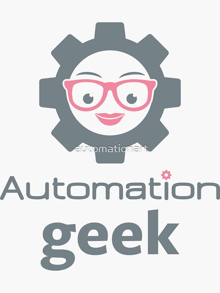 "Automation Geek Pink" Sticker by automationart | Redbubble