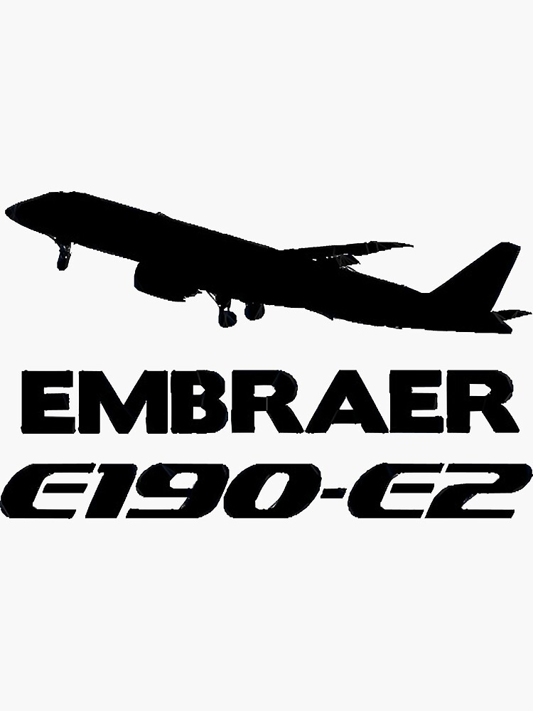 Pegatina «Impresión de silueta Embraer E190-E2 (negro)» de u3788 ...