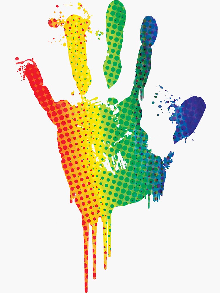 "Handprint" Sticker by amandartwork | Redbubble