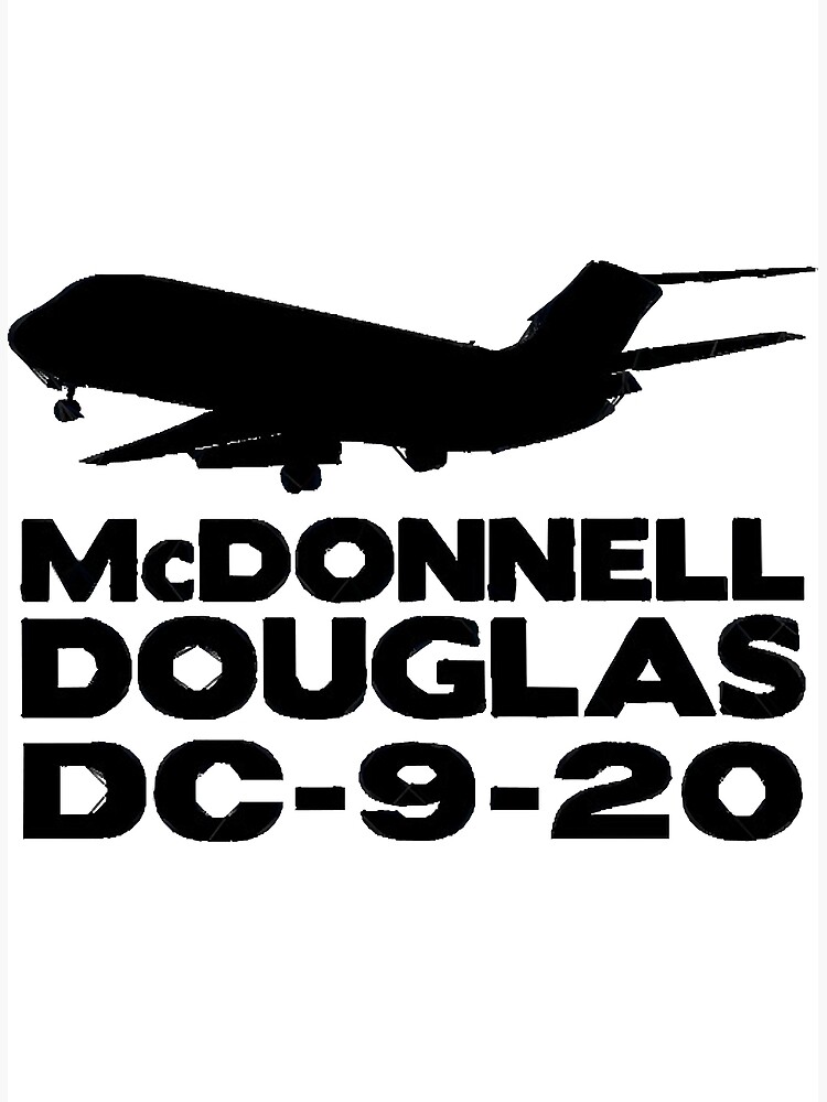 "McDonnell Douglas DC-9-20 Silhouette Print (Black) " Poster for Sale ...