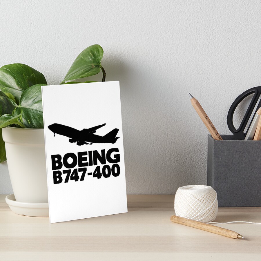 "Boeing B747-400 Silhouette Print (Black) " Art Board Print by ng4487 | Redbubble