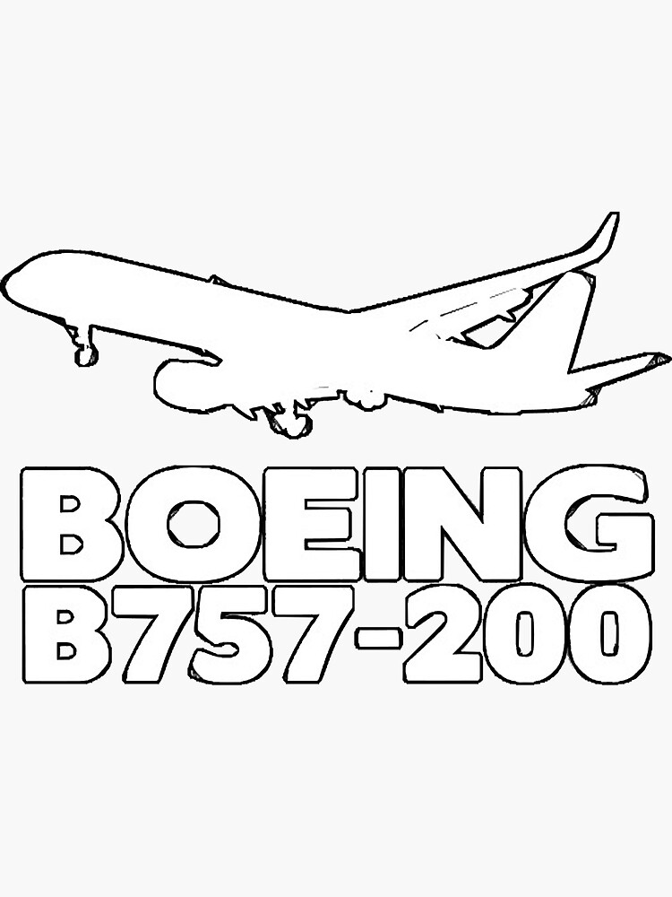 Pegatina «Impresión de silueta de Boeing B757-200 (blanco)» de ng4487 ...