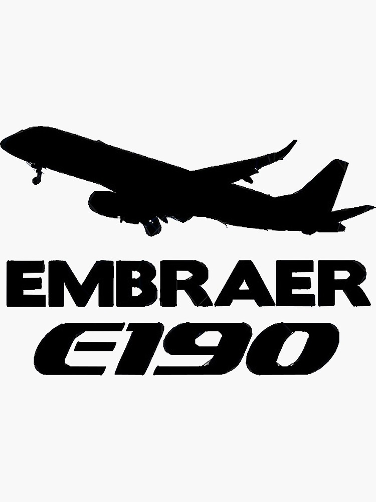 Pegatina «Impresión de silueta Embraer E190 (negro)» de anh6903 | Redbubble
