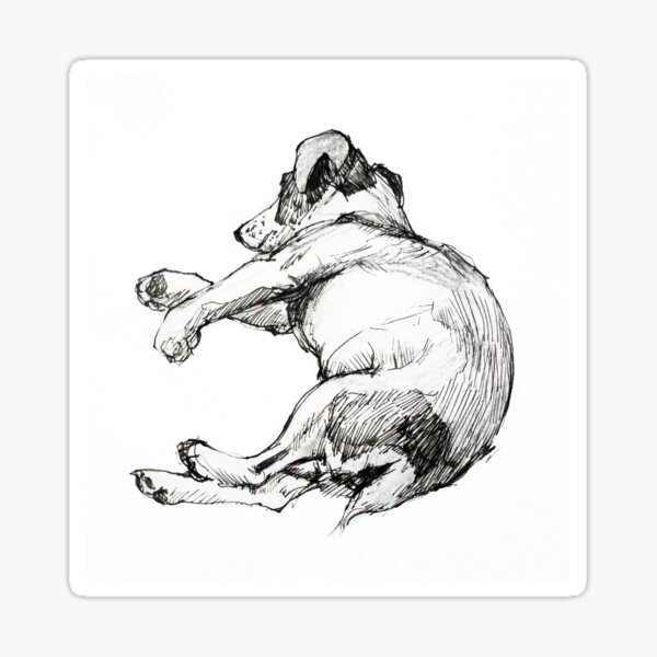 "Richard's dog sleeping" Sticker for Sale by rozmcq | Redbubble