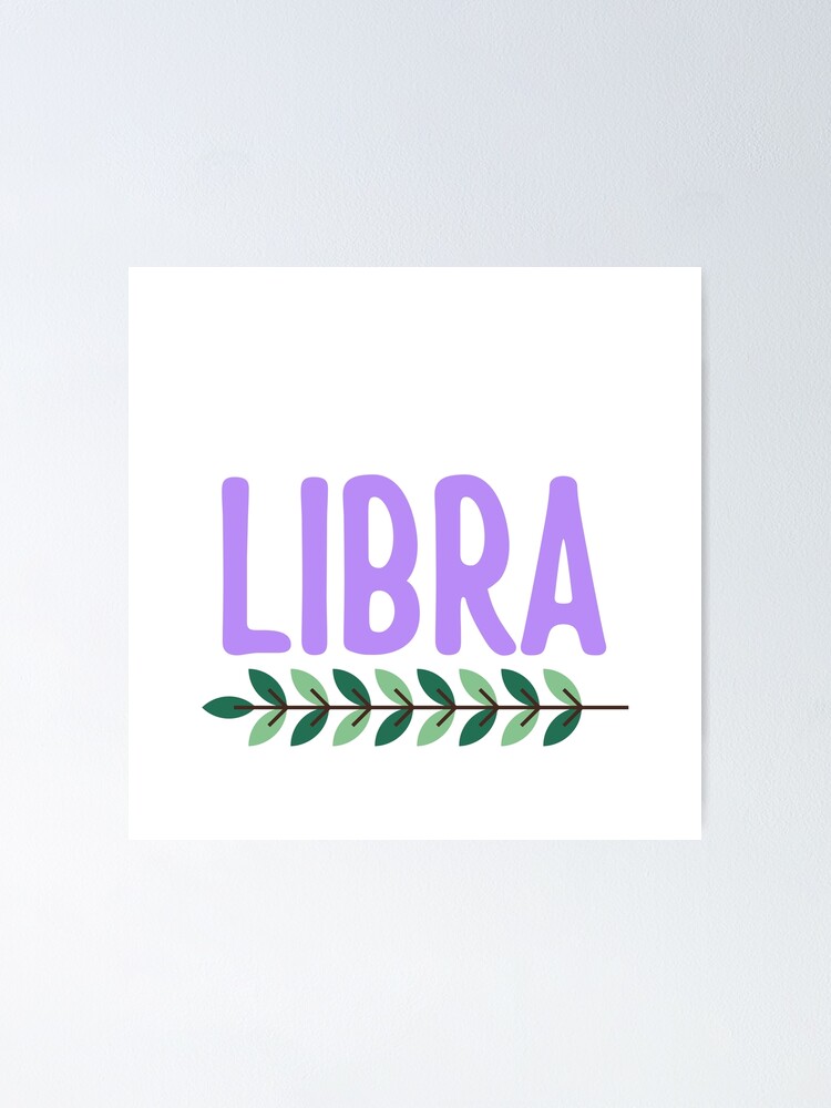 "Libra Zodiac Sign with Leaves" Poster for Sale by Hellofriendco | Redbubble