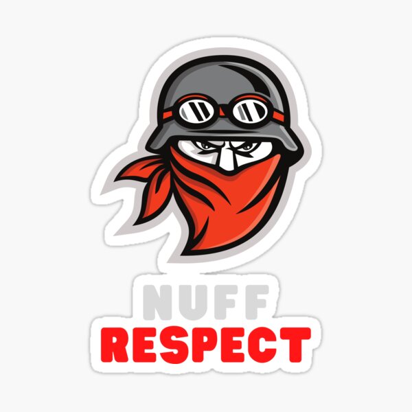 "Nuff Respect Motorcyclist Cool Helmet" Sticker for Sale by M-Infinite ...