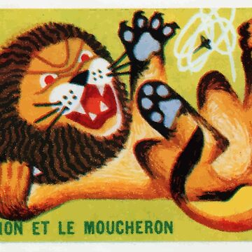 "The Lion And The Gnat French Matchbox Label" Spiral Notebook for Sale ...
