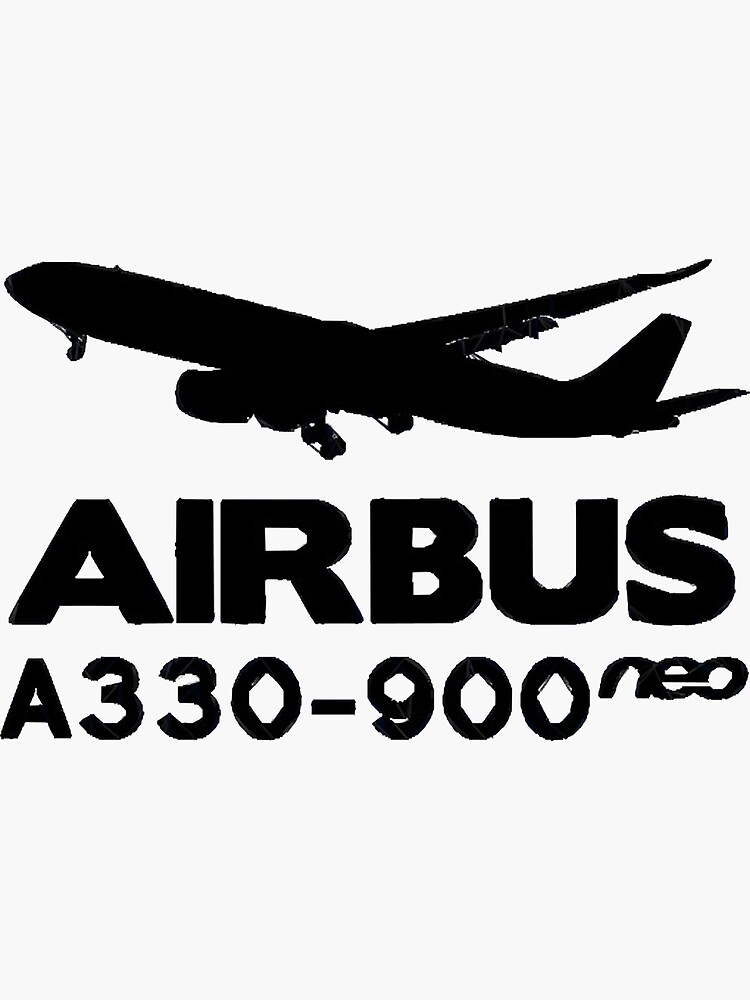 "Airbus A330-900neo Silhouette Print (Black) " Sticker by ocdien21825 ...