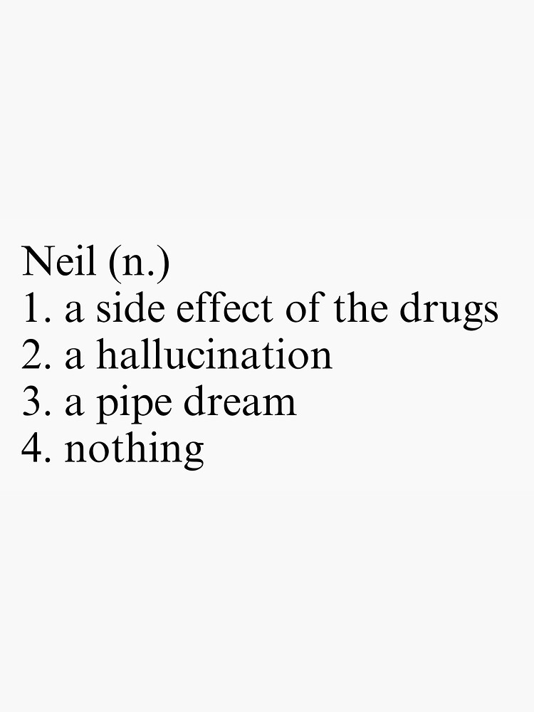 "Neil, definition by Andrew" Sticker for Sale by Isagolde | Redbubble