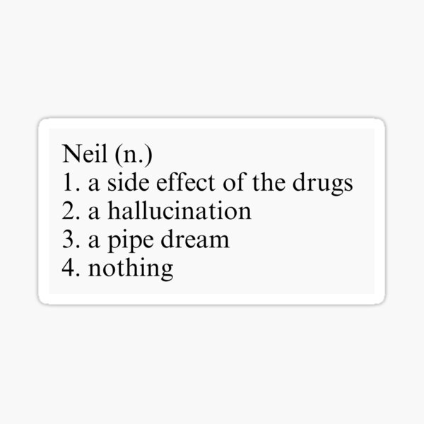 "Neil, definition by Andrew" Sticker for Sale by Isagolde | Redbubble