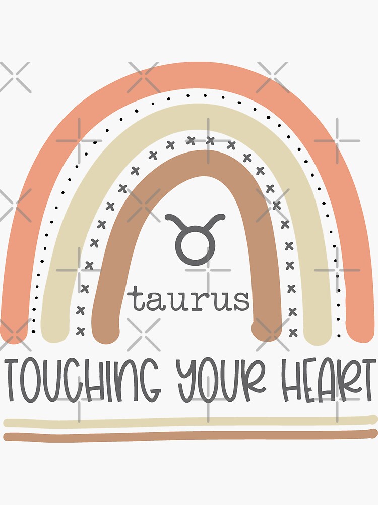 "Taurus Boho Rainbow" Sticker by GrimButterfly | Redbubble