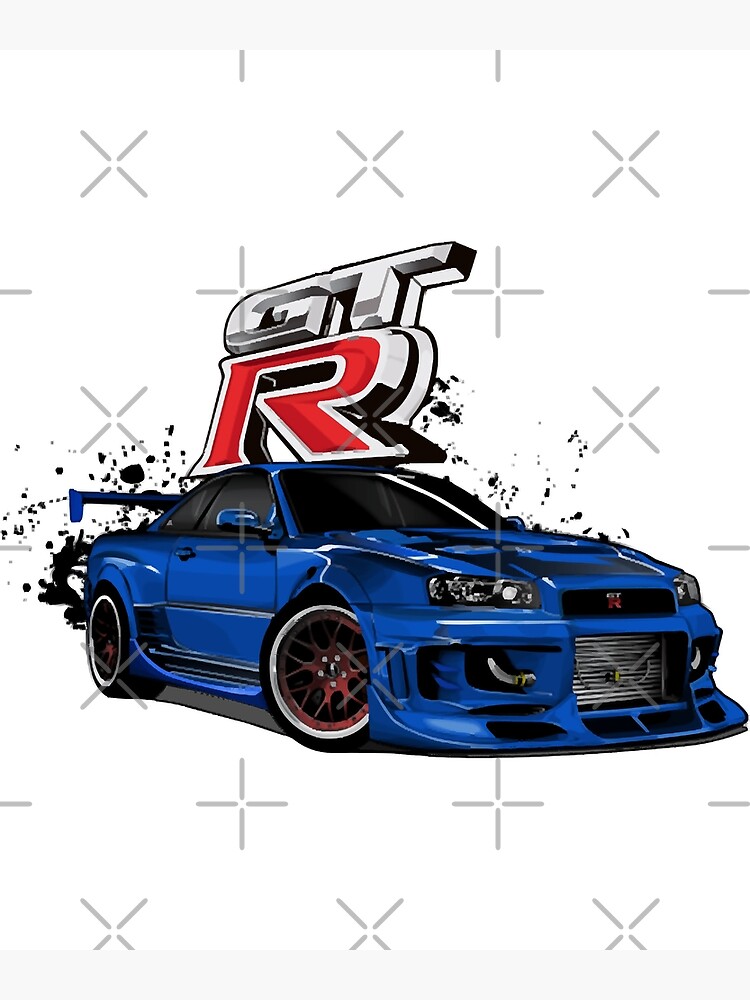"NISSAN GT-R R34" Poster for Sale by SSpragueThunder | Redbubble