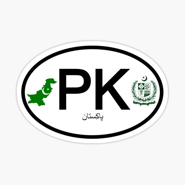 "Pakistan country code vehicle registration " Sticker for Sale by HAKVS ...