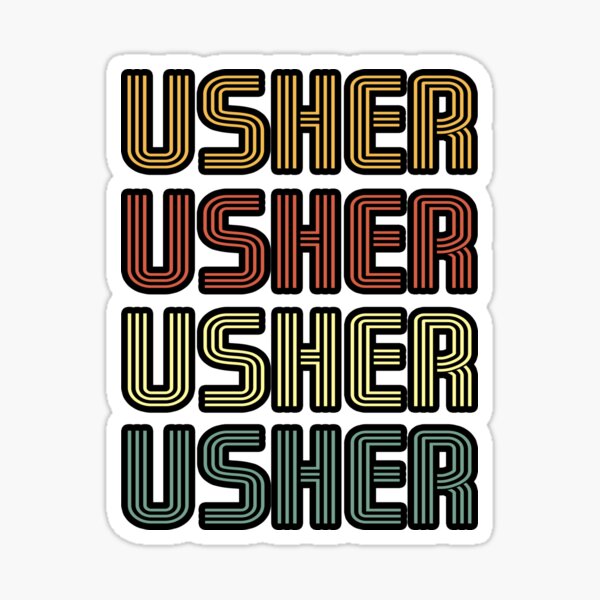 "Usher Retro" Sticker for Sale by Bubble4you | Redbubble