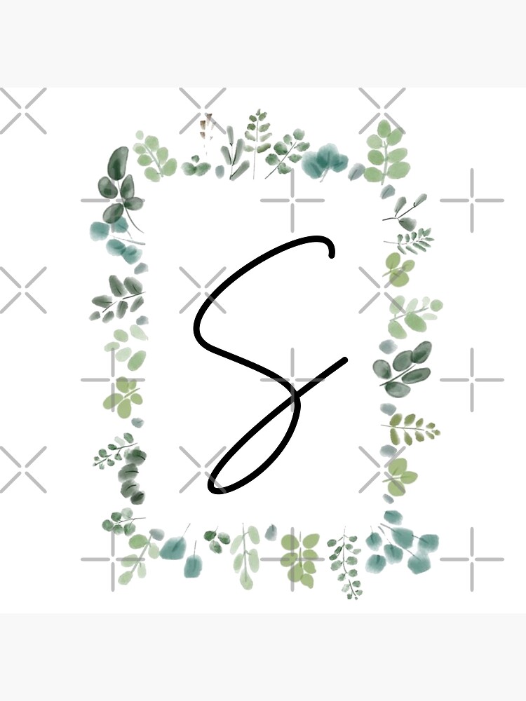 "Monogram with Green Leaves | Monogram Letter S" Poster for Sale by ...