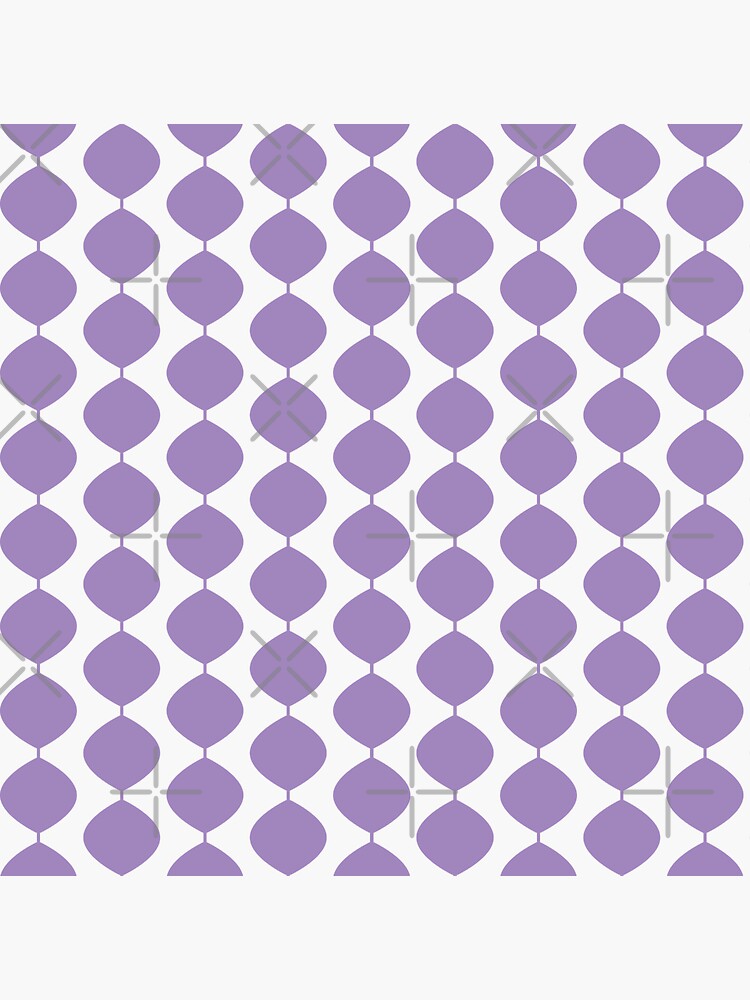 "Mid Century Modern Retro 60s Waves Pattern (Violet Pastel)" Sticker by ...