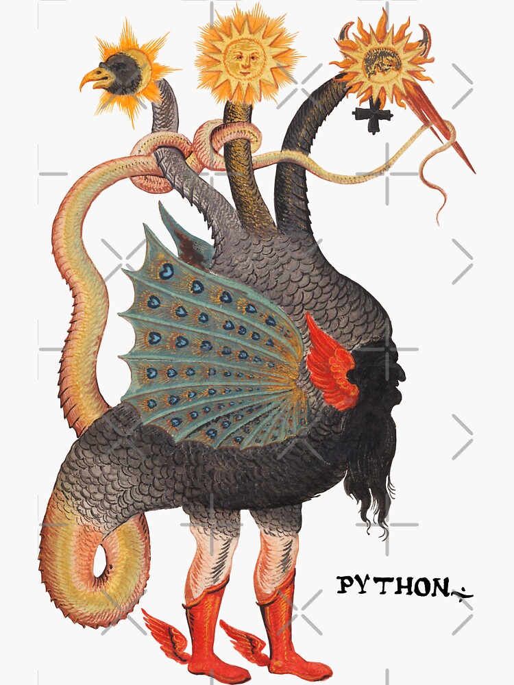 Python Mercury Vintage Alchemy Illustration Sticker For Sale By Teearthy Redbubble 