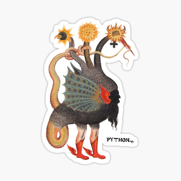 "Python Mercury, vintage alchemy illustration" Sticker for Sale by ...