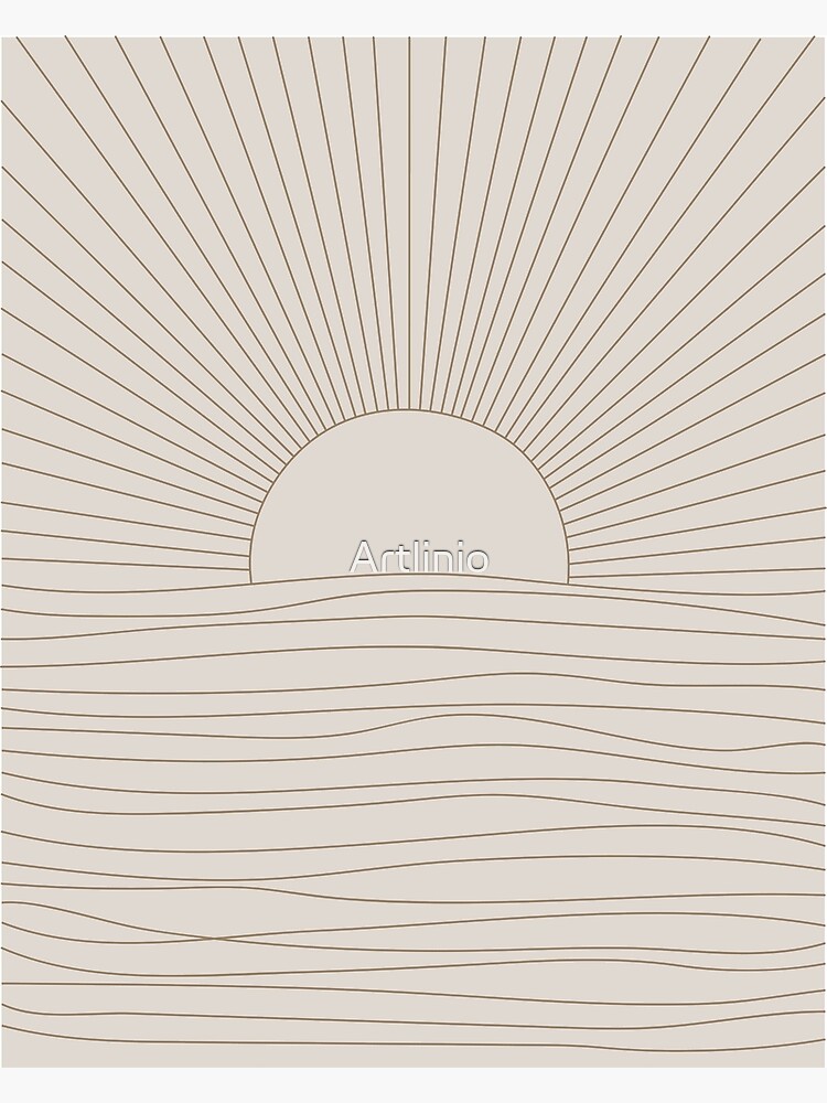 "Sun, Ocean Waves Line" Poster for Sale by Artlinio | Redbubble