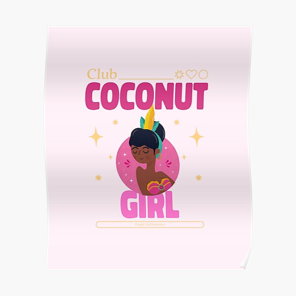 "Pastel Coconut Girl Club Beach Aesthetic" Poster for Sale by ...