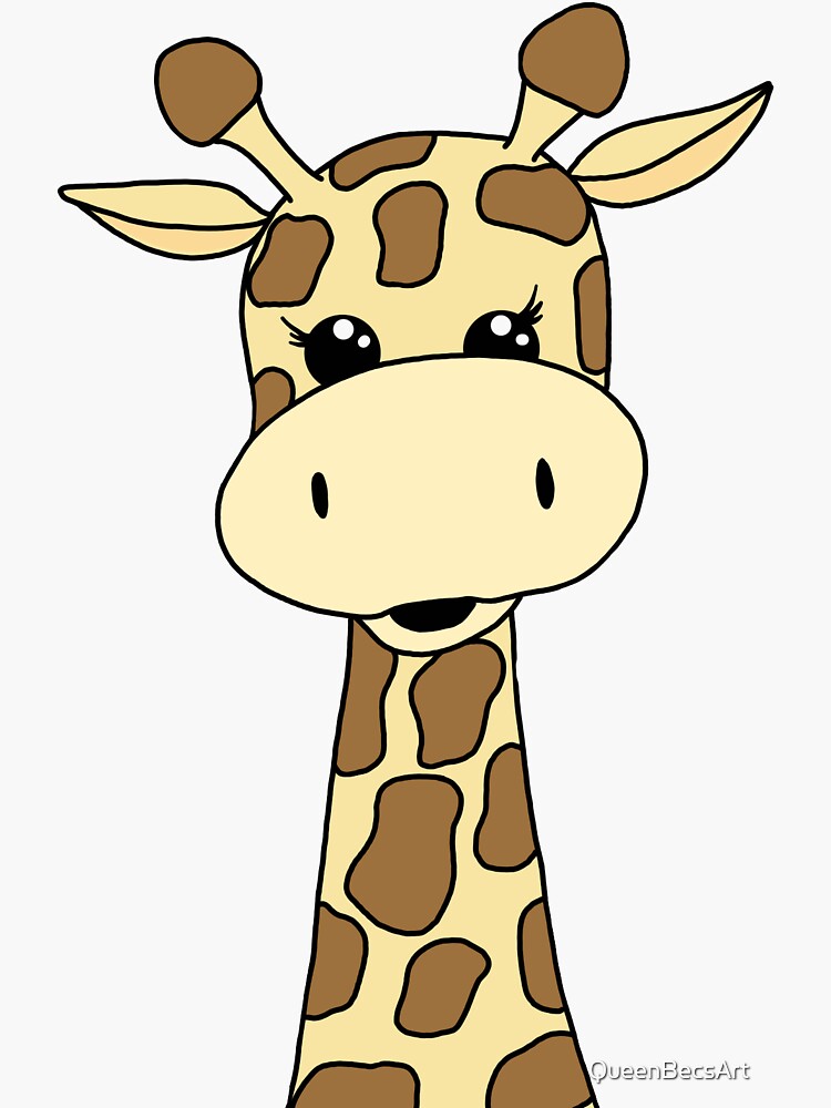 "Giffy The Giraffe " Sticker by QueenBecsArt | Redbubble