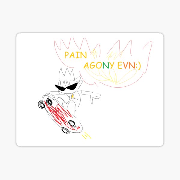 "PAIN AGONY EVEN" Sticker by vegetable-taxi | Redbubble